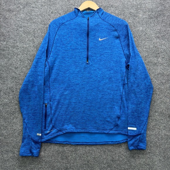 Nike | Jackets & Coats | Nike Drifit 4 Zip Pullover Mens Large Blue ...